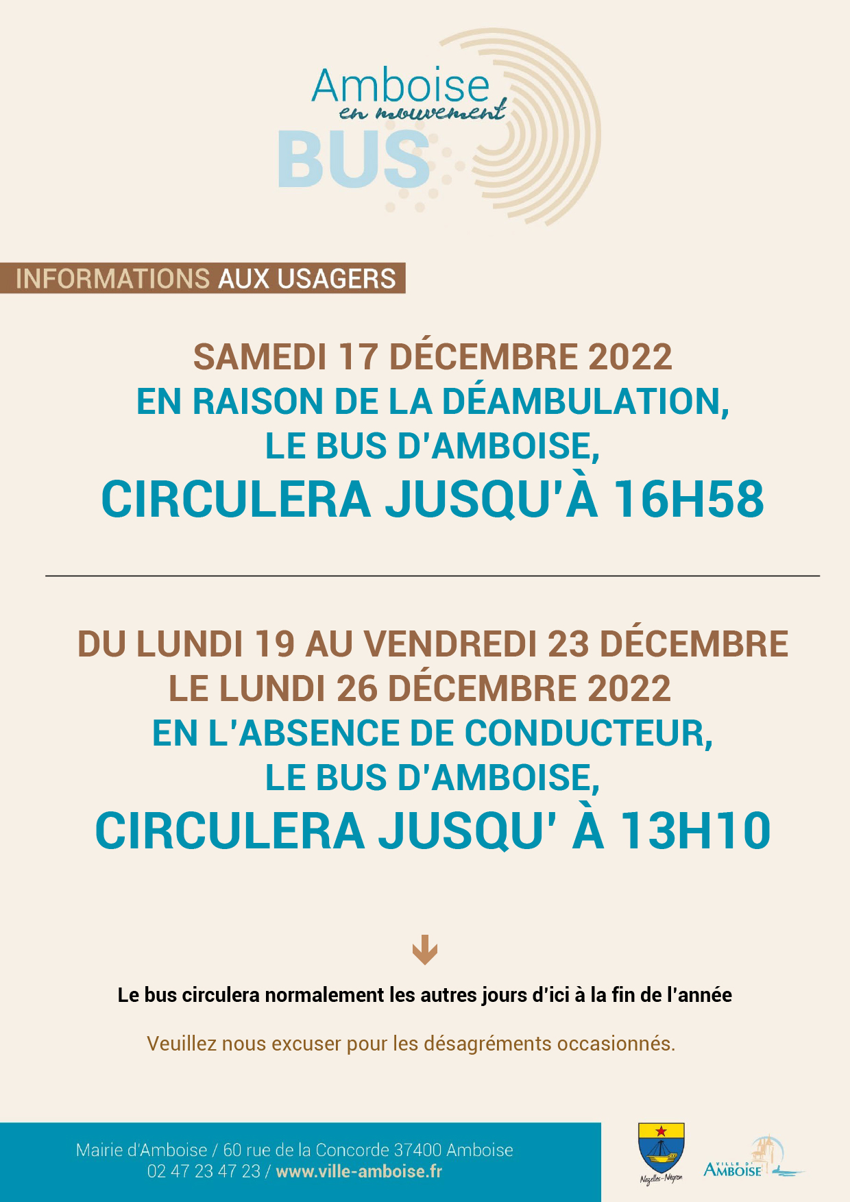 Modification de la circulation du Bus | Ville d'Amboise - Site officiel